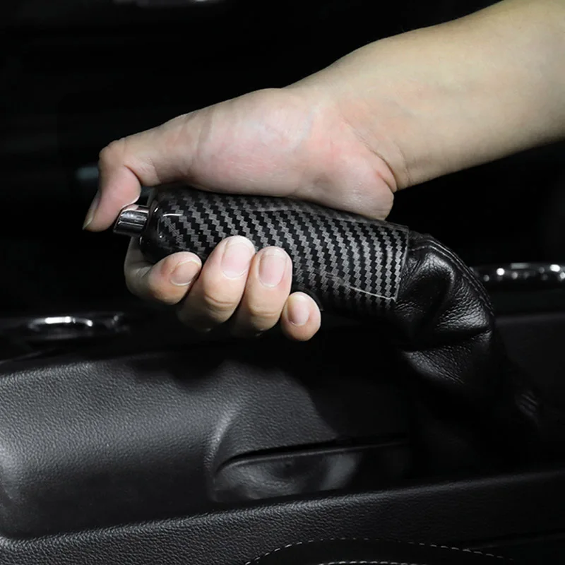QHCP-Handbrake-Grip-Frame-Cover-Hand-Brake-Trims-ABS-Carbon-Fiber-For ...