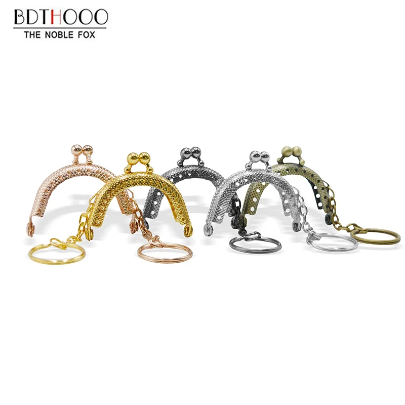 10PCS 5cm Antique Bronze Metal Coin Purse Frame Handle with Keyring ...