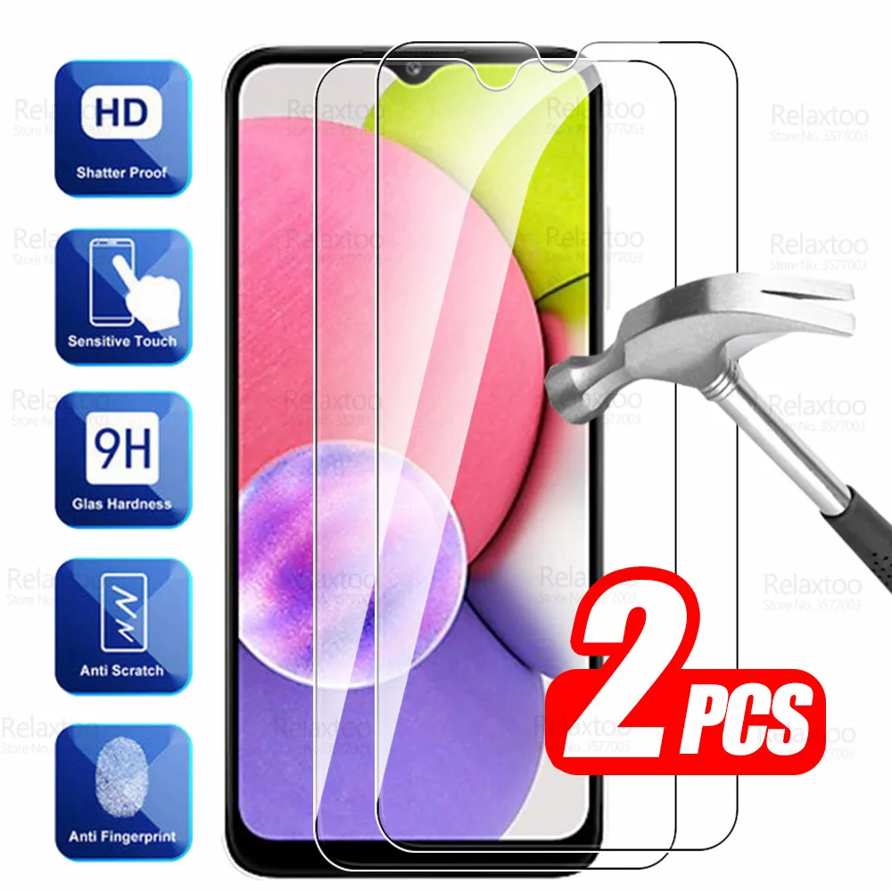 2pcs Tempered Glass For Samsung Galaxy A03s Glass Screen Protector ...