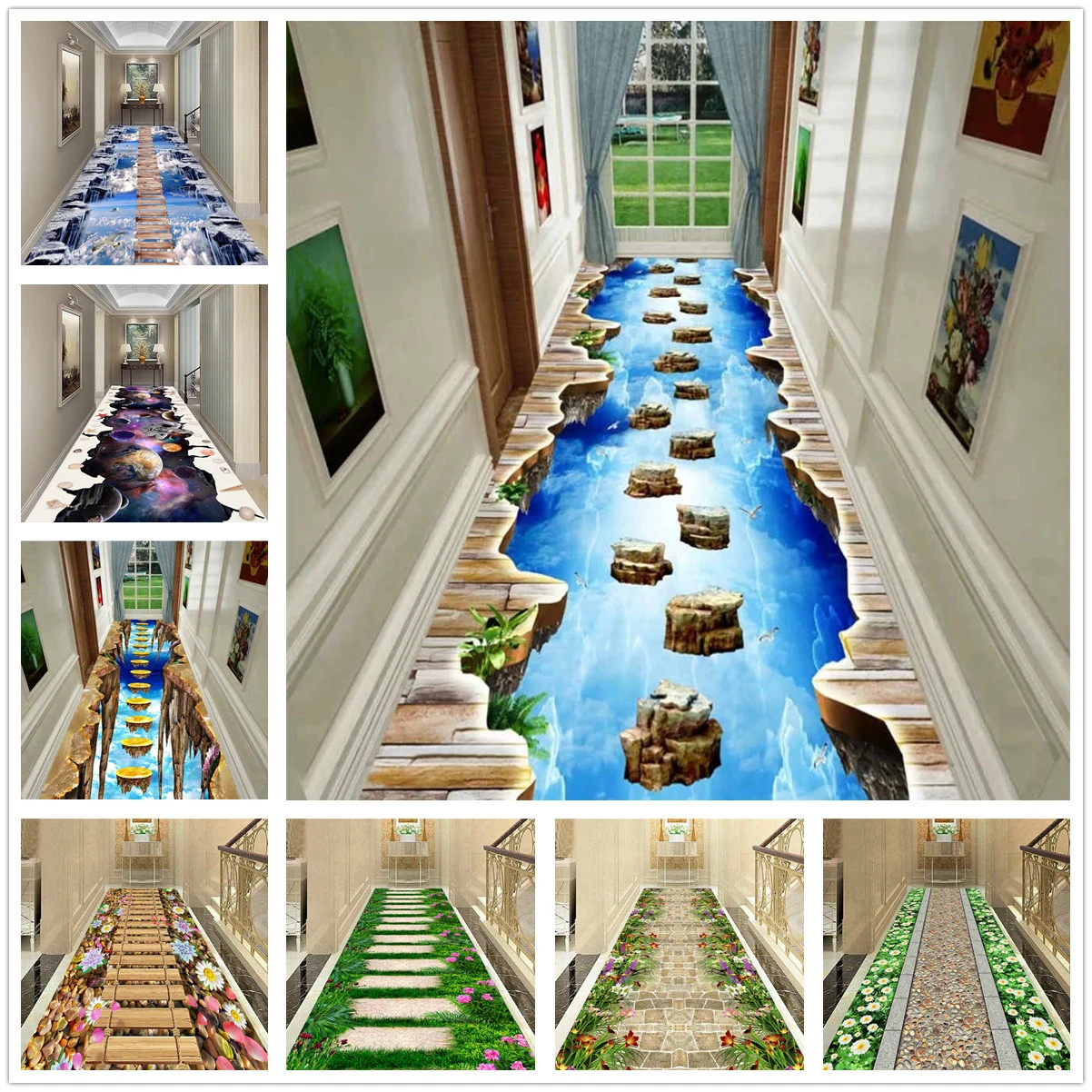 Funny Adventure 3d Carpets Long Corridor Hallway Rug Home Living Room ...