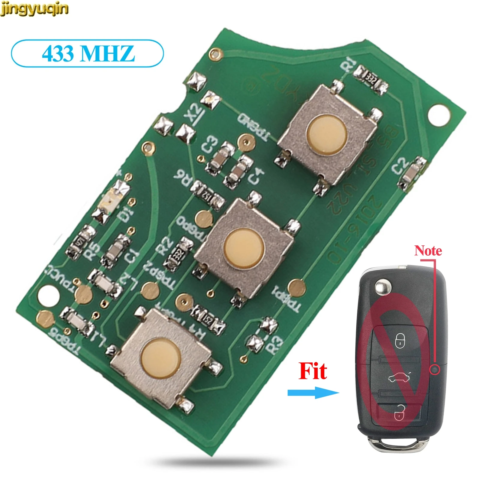 Jingyuqin-Remote-Flip-Car-Key-Circuit-Board-433mhz-For-VW-Golf-Passat ...
