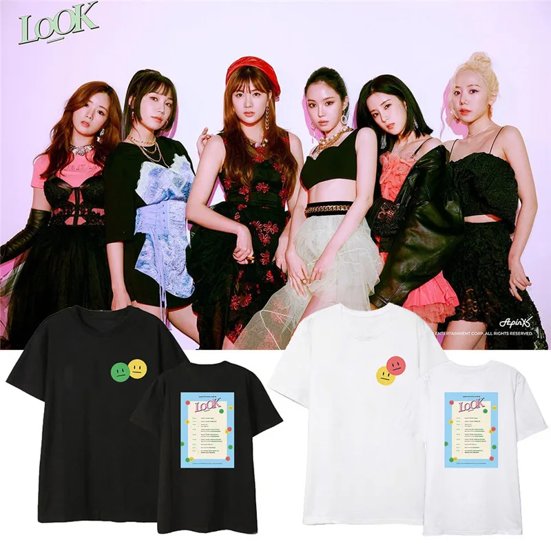 新しいkpop apink外観アルバムシャツヒップホップストリートルース服tシャツtシャツ半袖トップスtシャツ原宿ヒップホップシャツ|Tシャツ ...