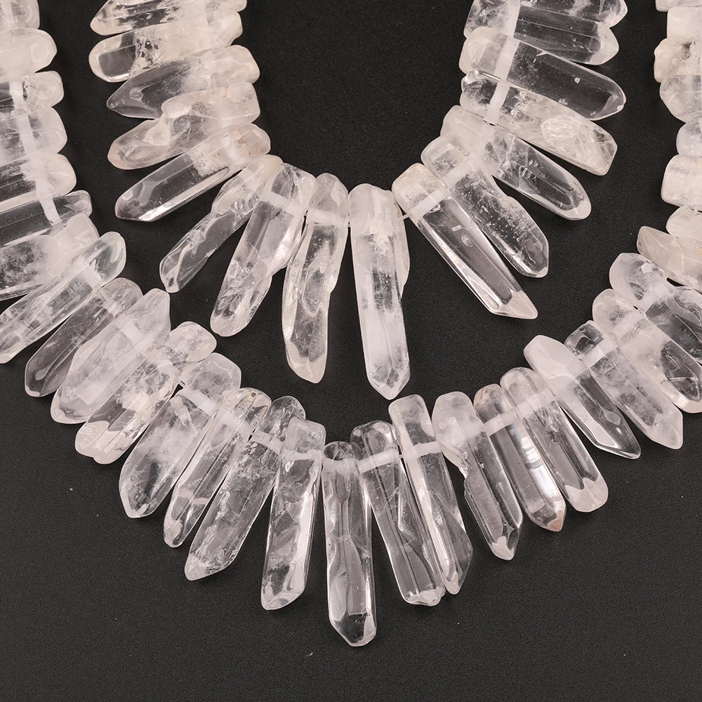 15.5''/Strand,Natural White Quartz Stick Point Loose Beads,Smooth ...