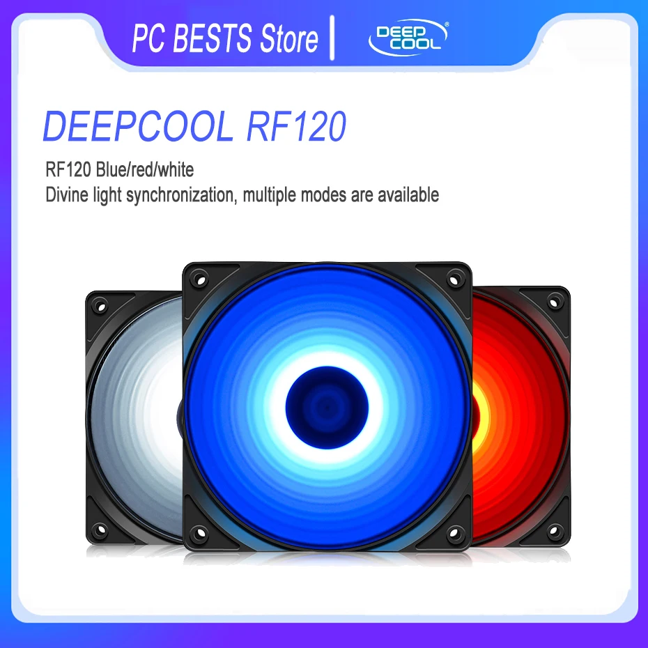 DEEPCOOL-RF120-Case-Fan-120mm-Blue-Red-White-LED-3Pin-IDE-Interface ...