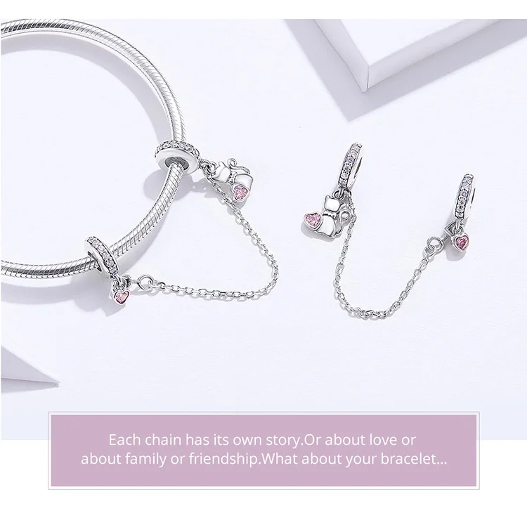 Fit Pandora браслет серебро 925 CZ луна Кот бусины собаки S925 лиса кролик обезьяна коала ...