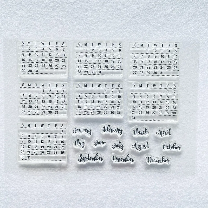 calendar-planner-week-month-clear-stamp-Transparent-Silicone-Stamp-For ...