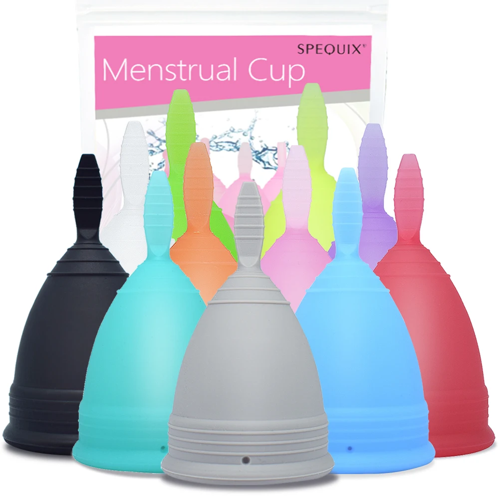 1/2 Pcs Women Cup Medical Grade Silicone Menstrual Cup Feminine Hygiene ...