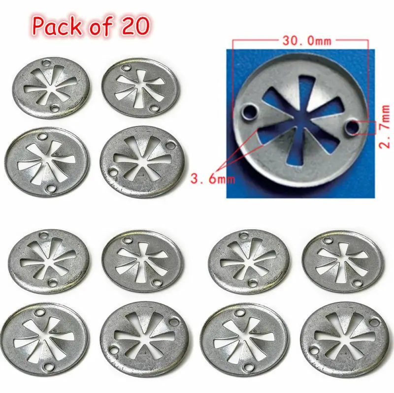20pcs Car Seat Metal Clamping Plate Washer Cover Mounting Clips Heat ...