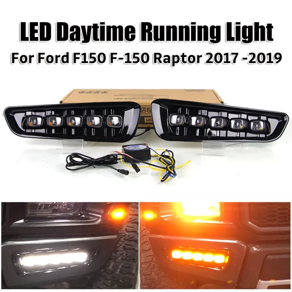 2pcs Drl Led Daytime Running Light Flexible Soft Led Turn Signal Yellow ...