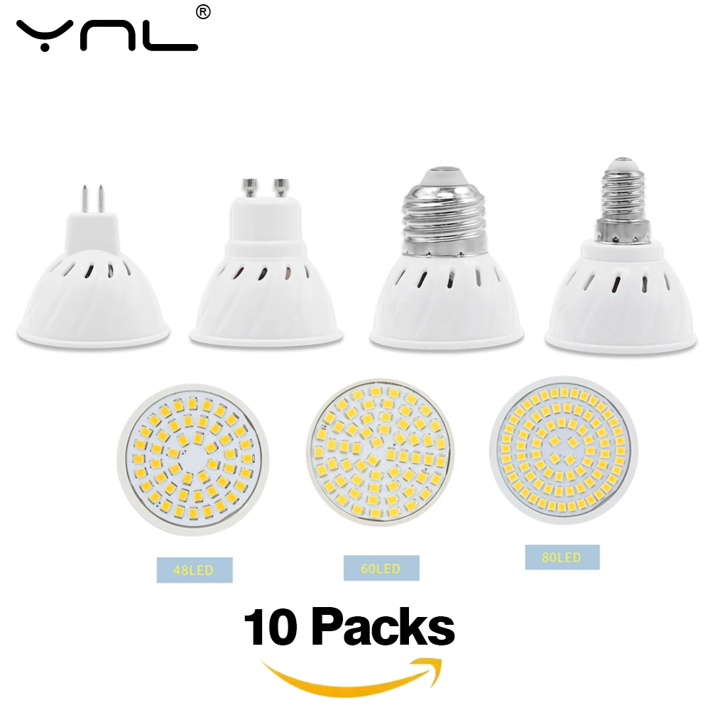 Bombilla para foco de cocina y sala de estar, Bombilla LED para lámpara de 220V, E27, E14, GU10 ...