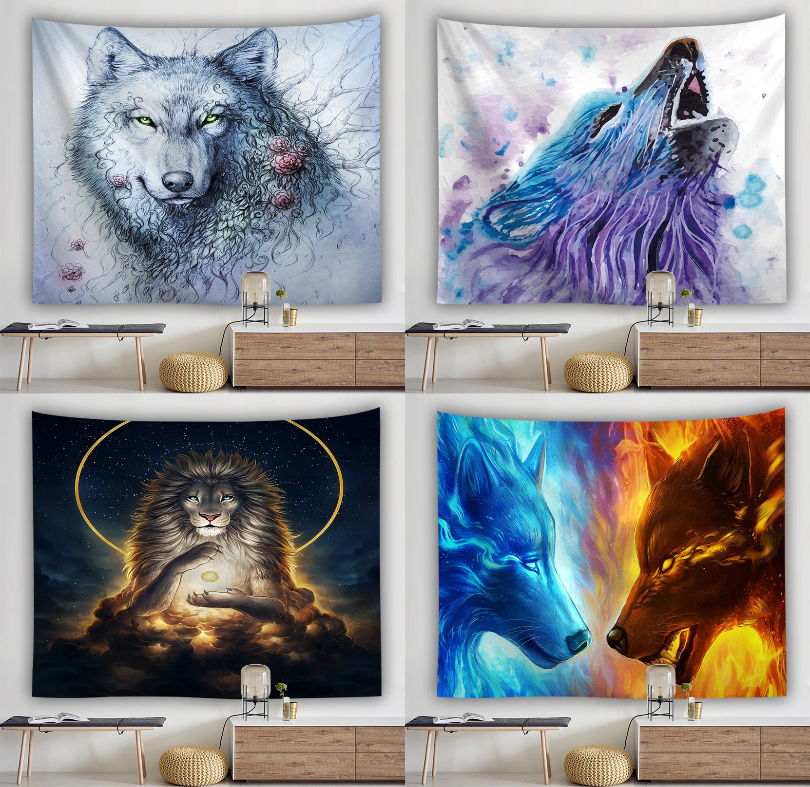 Tribal Animal Art Wolf