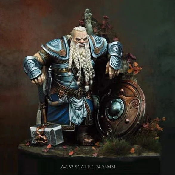 1/24 Resin Figure Kits Dwarf Warrior Resin Soldier Self-assembled A-162 ...