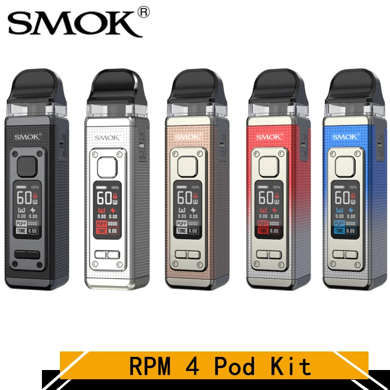 Original-SMOK-RPM-4-Kit-60W-Vape-1650mAh-Battery-5ml-RPM4-LP2-Pod-RPM4 ...