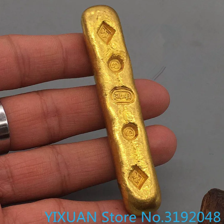 Antique-miscellaneous-gilded-gold-ingot-ancient-gold-bar-small-yellow ...