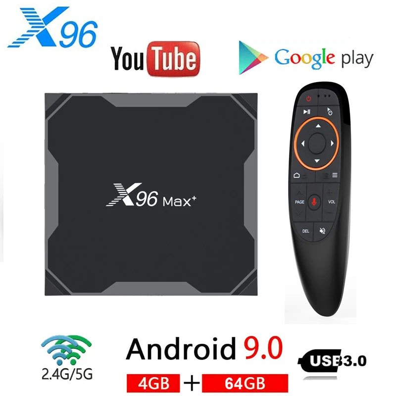 Dispositivo de TV inteligente X96 Max Plus, decodificador con Android 9,0, Amlogic S905X3 ...