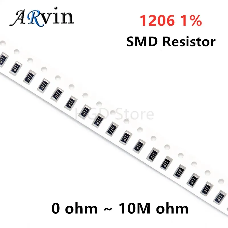 200Pcs 1% 1206 SMD Resistor 0R ~ 10M 1/4W 0 0.1 1 10 100 150 220 330 ...