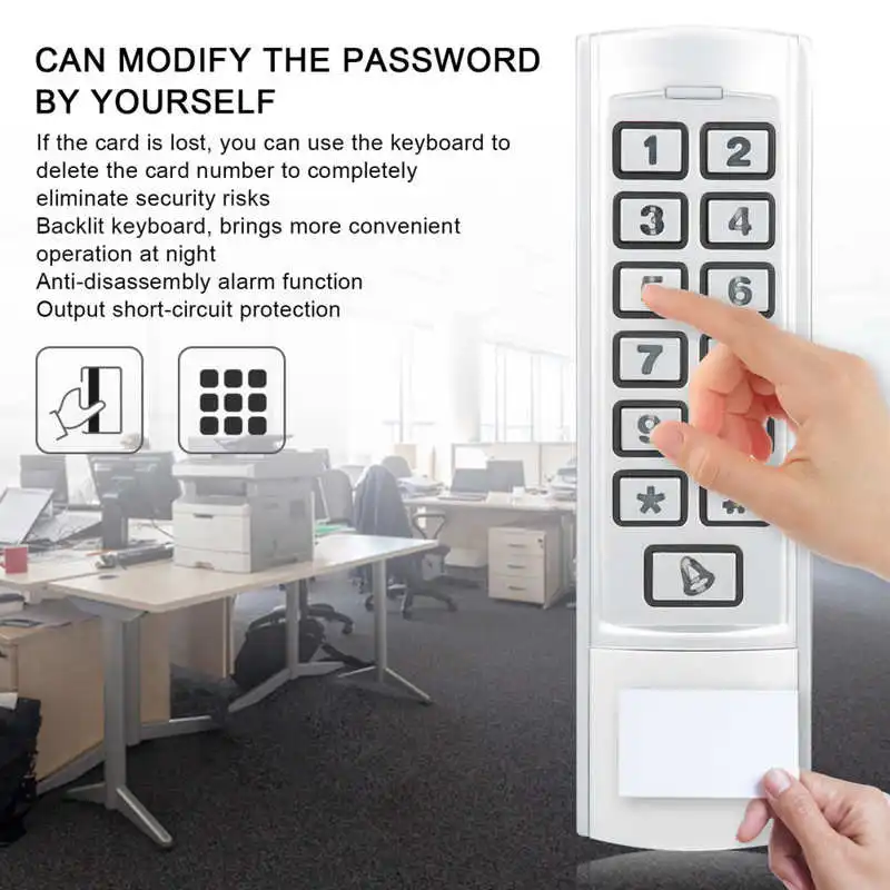 Keypad Access Control Backlit 125KHz RFID ID Card Password Integrated ...