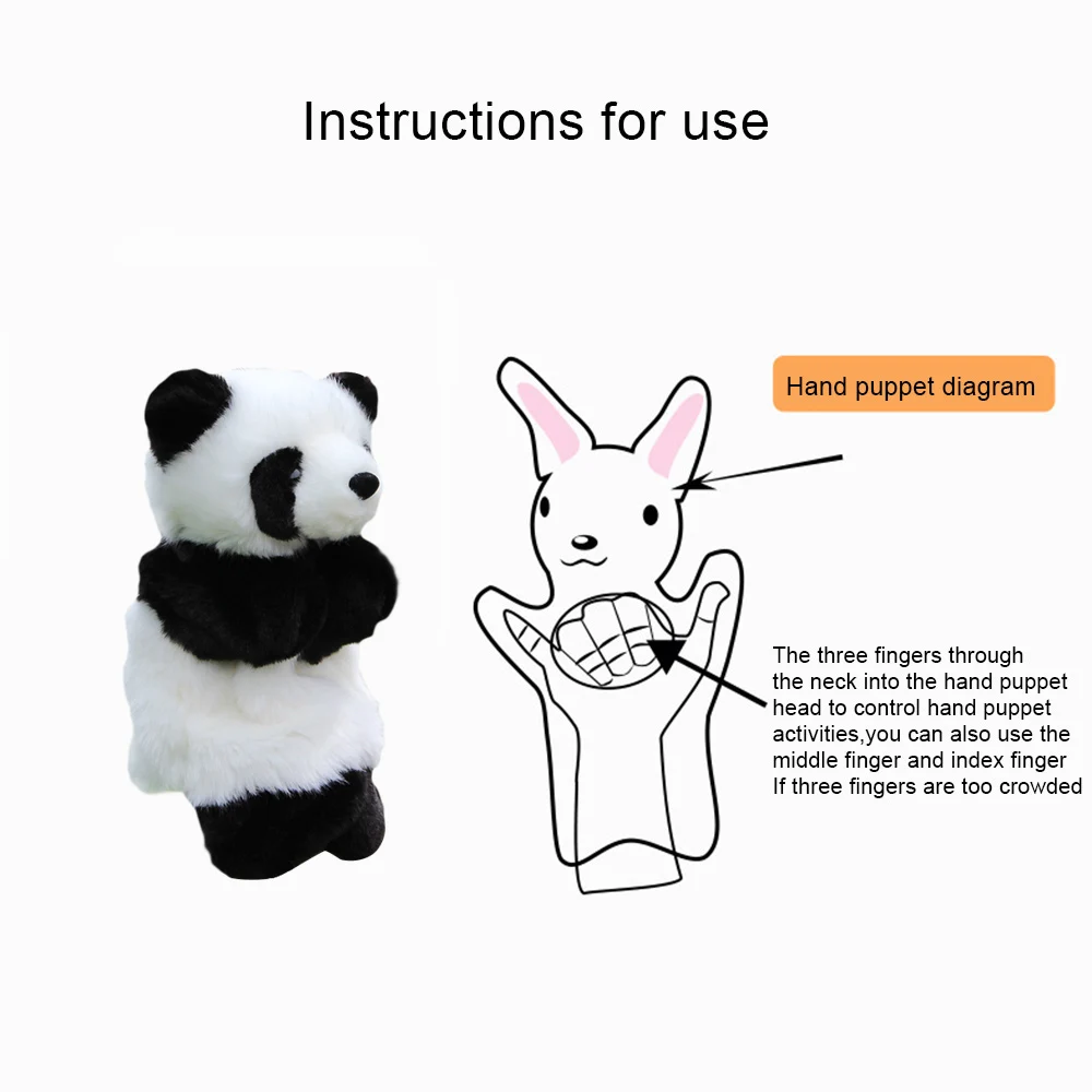 Panda Puppets Toys Animal Hand Puppet Stuffed Baby Plush Toys Happy ...