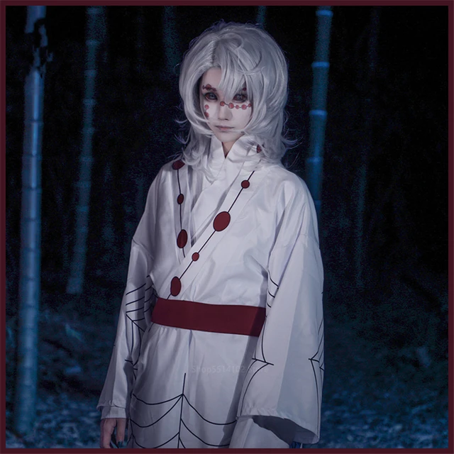 Anime Demon Slayer Kimetsu Rui Kimono Spider Ghost Cosplay Costume ...