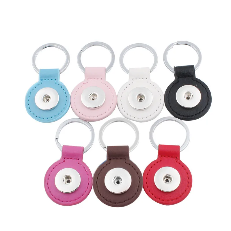 Hot Sales 8 Color Snap Key Chain For Keyring Women PU Leather Keychain ...