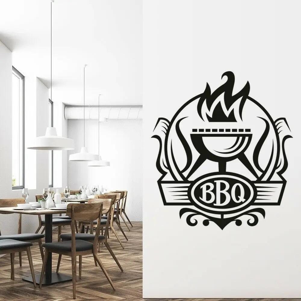 BBQ-Barbeque-Wall-Art-Sticker-Kitchen-Quotes-Party-Wall-Decor-Repast ...