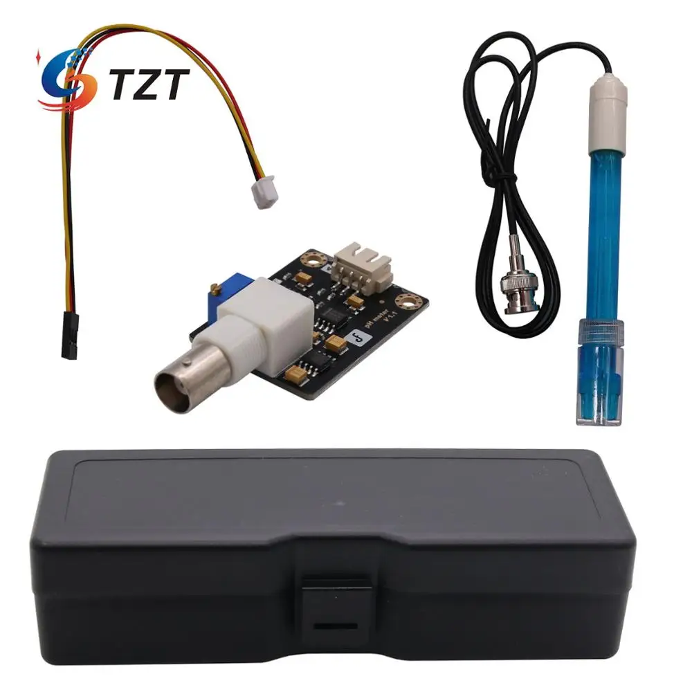 Sensor analógico industrial 5v do sensor do detector de ph do módulo do medidor de ph de tzt ...