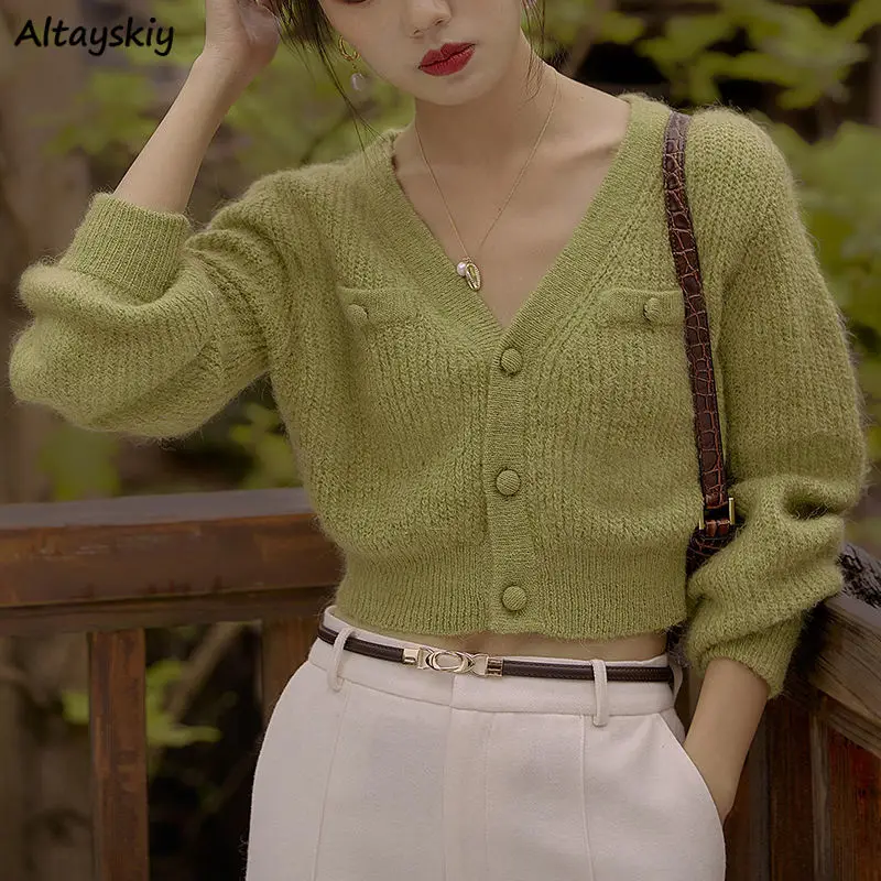 Cardigan Women French Style Elegant All-match Leisure Fashion Solid ...