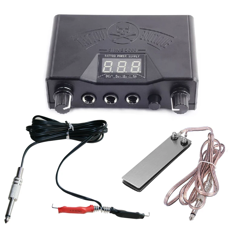 1set Tattoo Kits Tattoo Power Supply Kit Tattoo Double LED 3 Digital ...