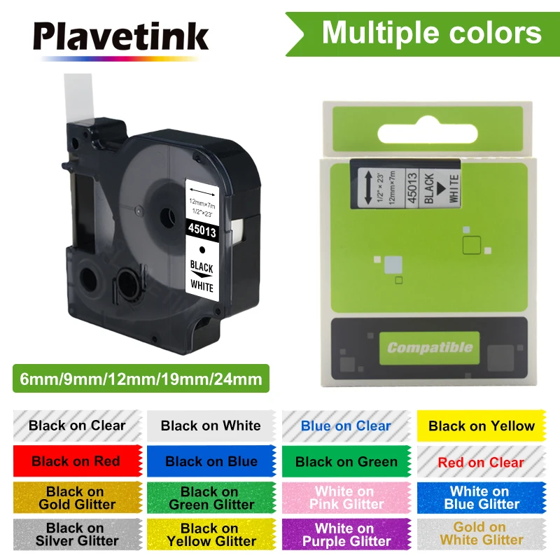 Plavetink cintas compatibles con dymo D1, cassette de cinta para Dymo ...