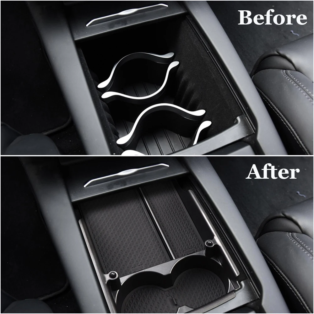 Car Center Console Armrest Storage Box Tray Organizer Anti-Slip Mats ...