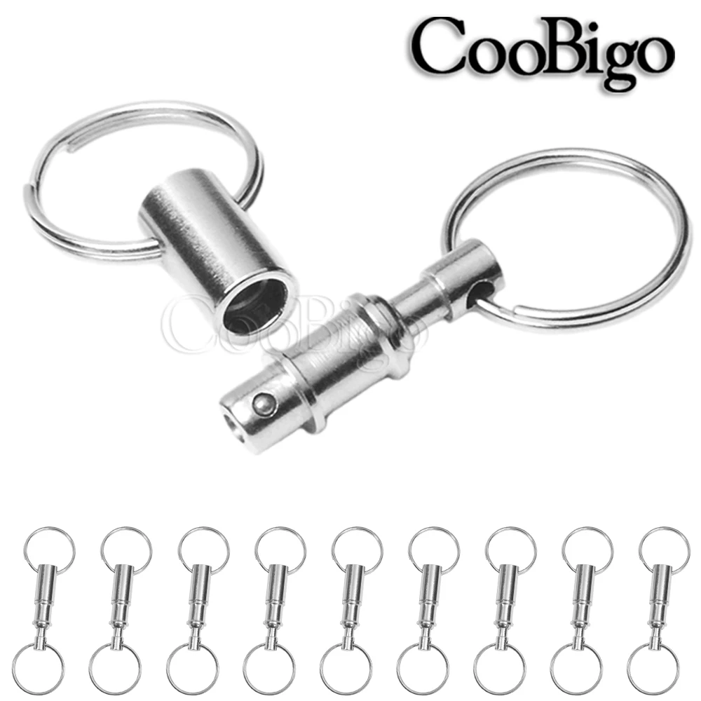 Quick Release Keychain Pull Apart Key Rings Snap Locking Detachable Two ...
