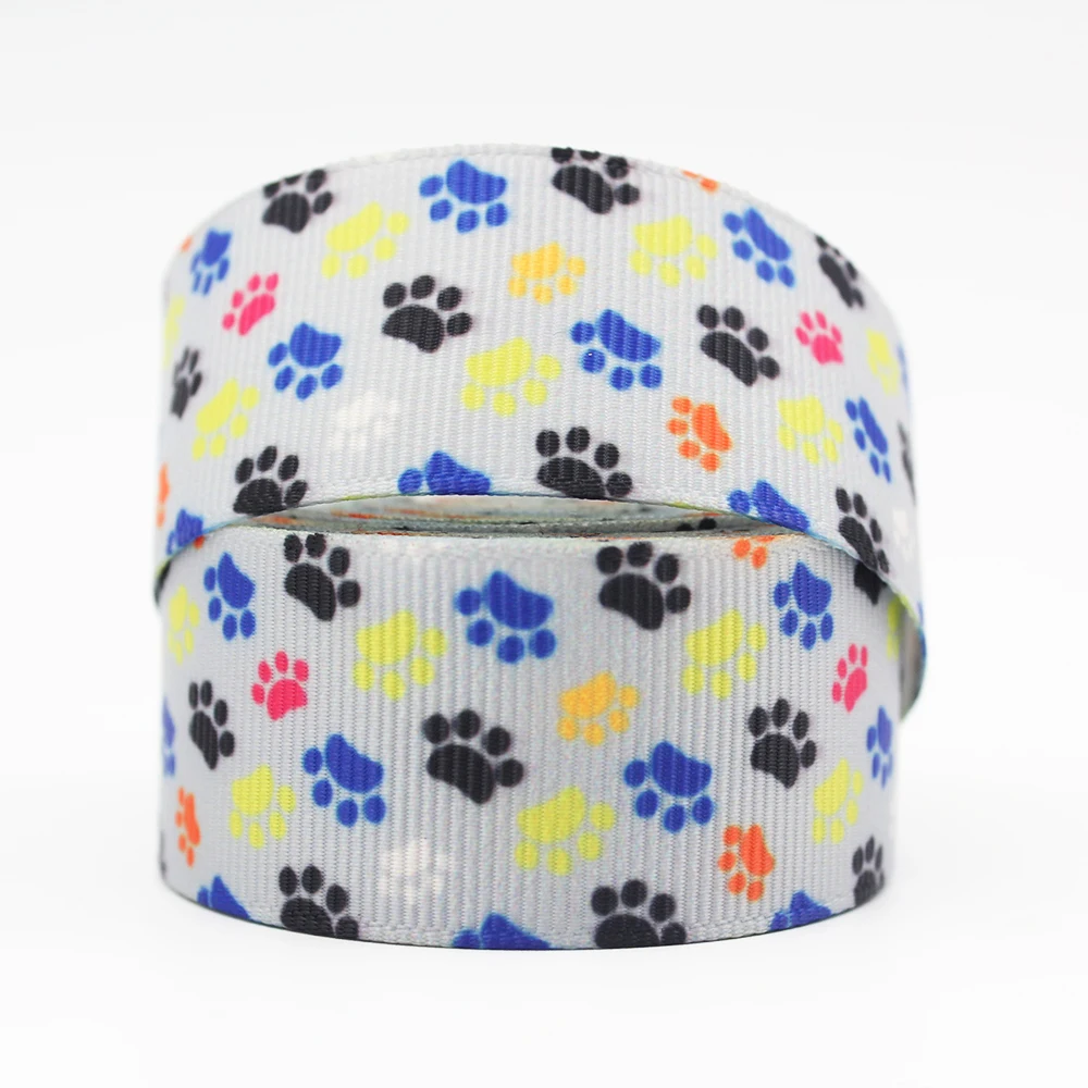 Color Dog Paw Printed Ribbon 16/22/25/38/75mm Grosgrain Ribbons 10 25 ...
