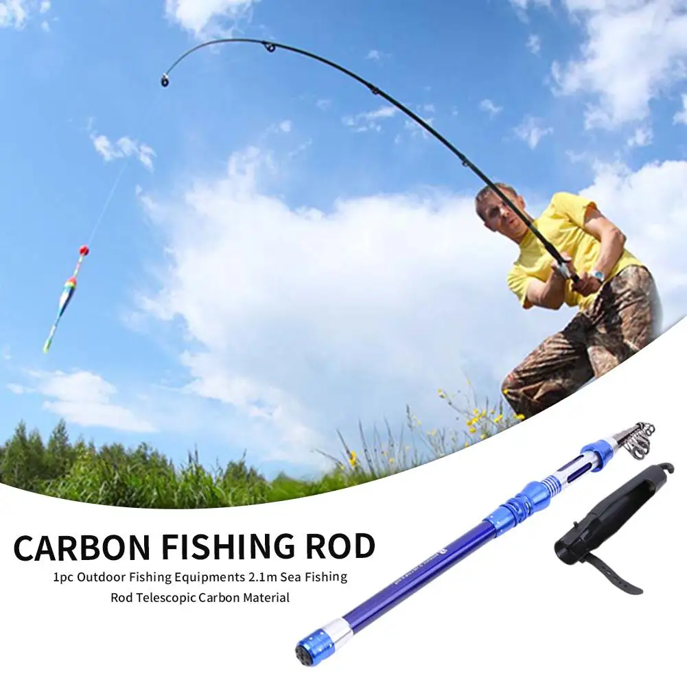 2.1m Ultralight Mini Fishing Rods Portable Carbon Telescopic Elastic ...