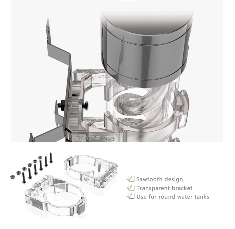 Bykski water tank bracket for 50mm diameter water tank / transparent ...