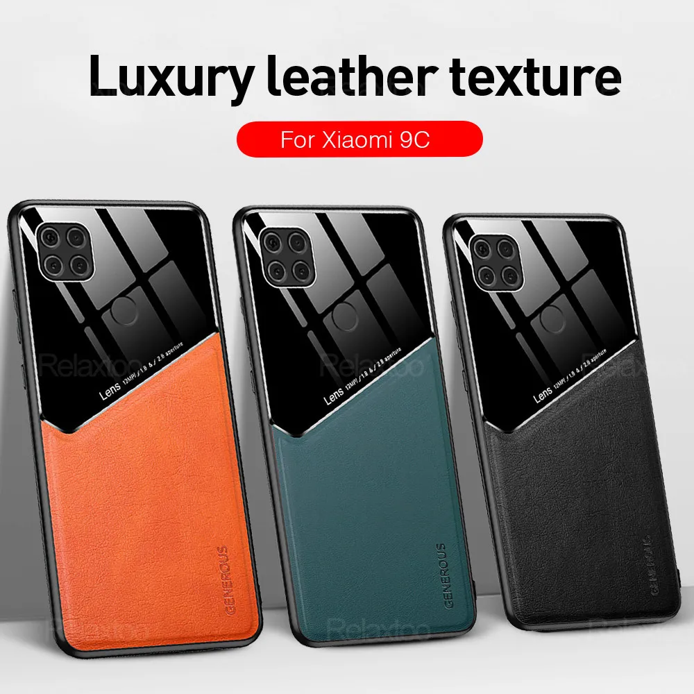 Plexiglass-Leather-Case-For-Xiaomi-Redmi-9C-NFC-Redmy-Redme-9A-Note-9-A ...