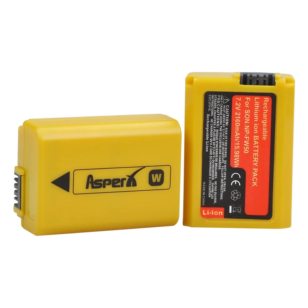 Yellow-Battery-NP-FW50-NP-FW50-Battery-for-Sony-A6000-A7-A7R-II-A3000 ...