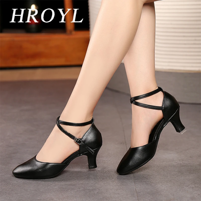 Genuine Leather Women Latin Dance Shoes Closed Toe 5 Colors Ballroom ...