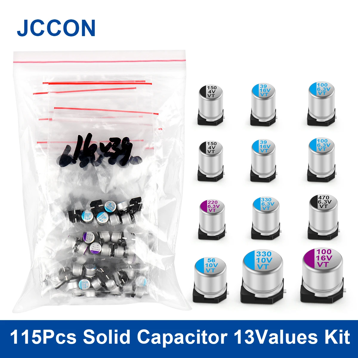115Pcs-Lot-Solid-Capacitor-12Values-Motherboard-Assorted-Box-Kit-4V-6 ...