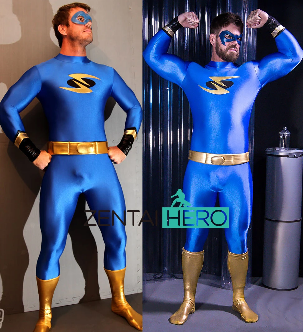 Newest Halloween Royal Blue Superhero Cosplay Costume Spandex Zentai ...