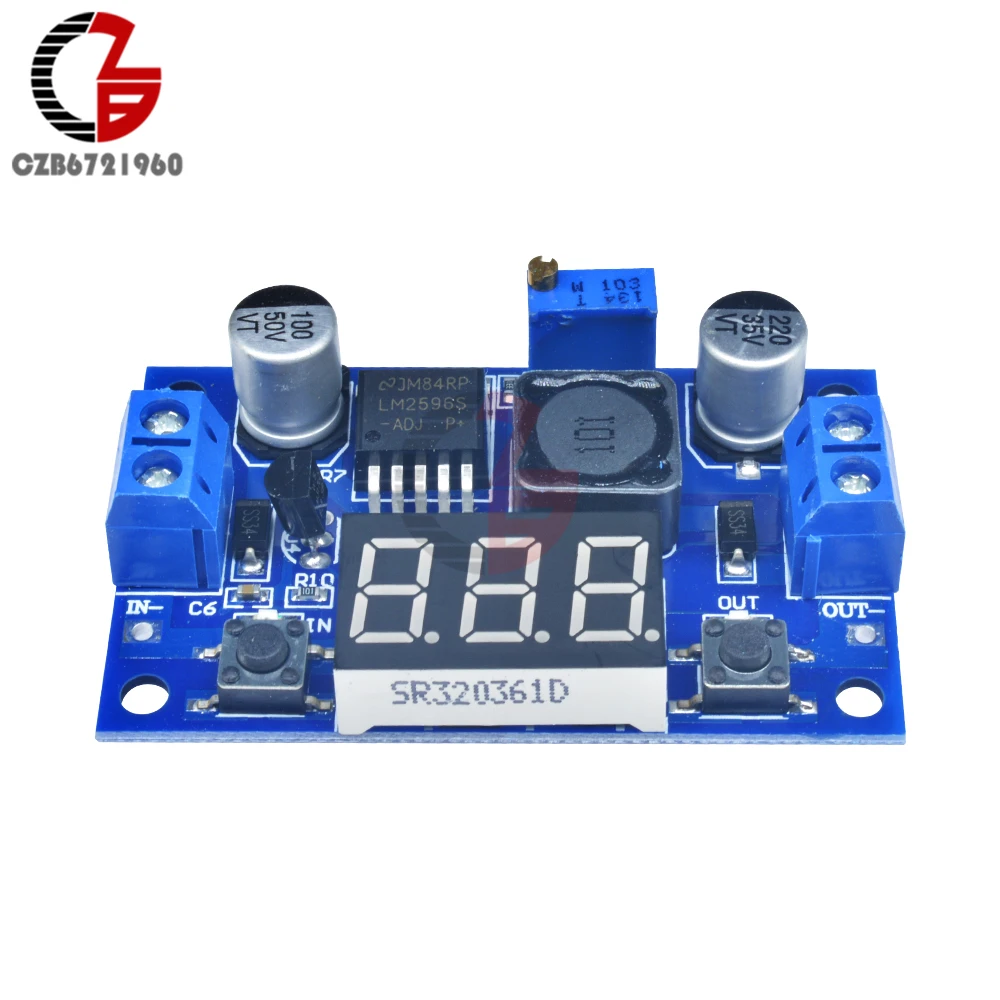 LM2596 2A Buck Step-down Power Converter Module LED Voltmeter hall road - digilog.pk