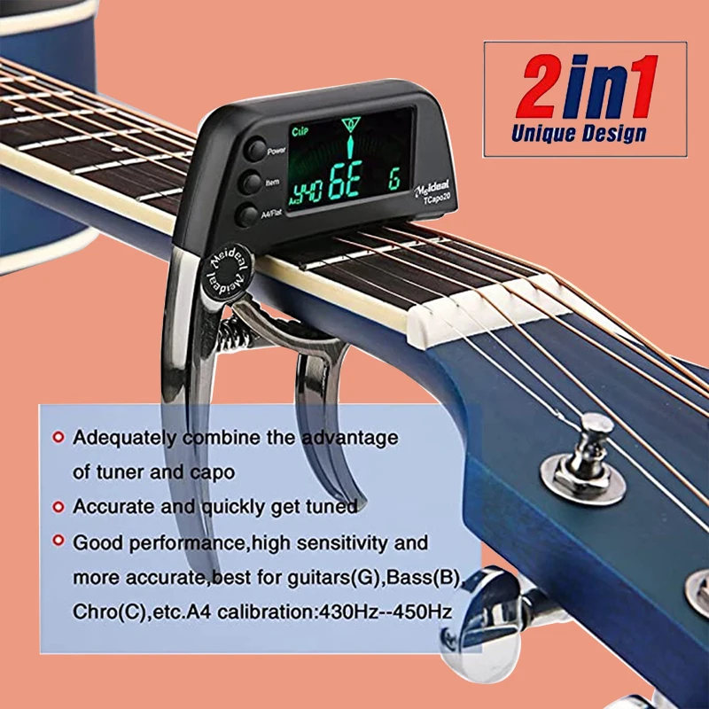 New-Guitar-Capo-2-in-1-Guitar-Tuner-for-Bass-Acoustic-Electric-Guitar ...