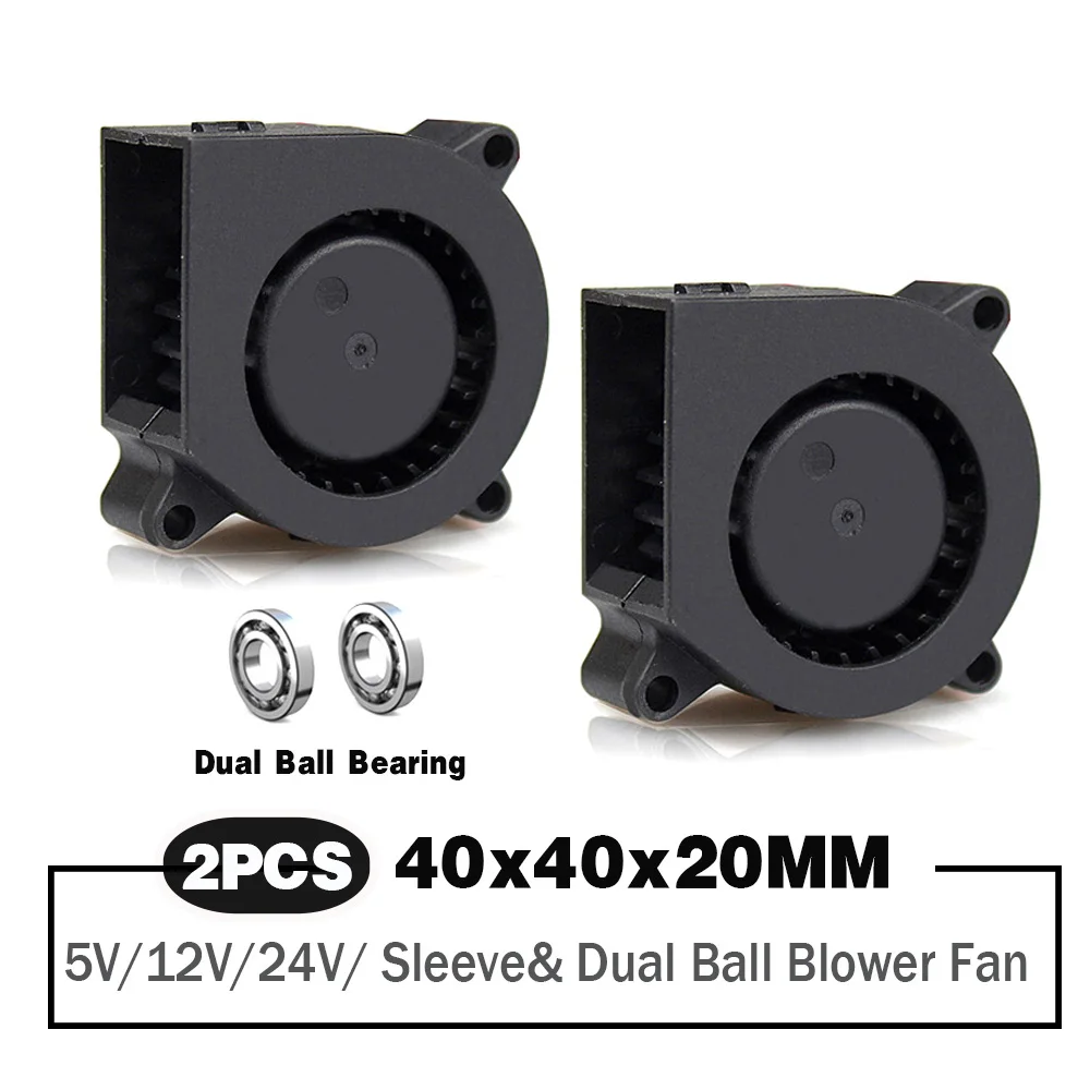 2 Pieces 40mm Blower Fan 4020 40x40x20mm Cooling Fan 3D Printer Cooling ...