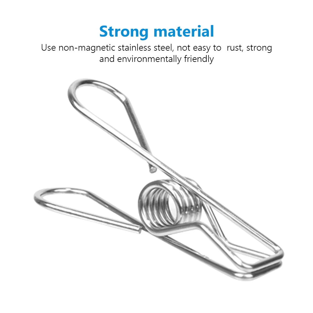 Pince à linge,Pinces à linge en acier inoxydable 65x14mm, pinces à ...