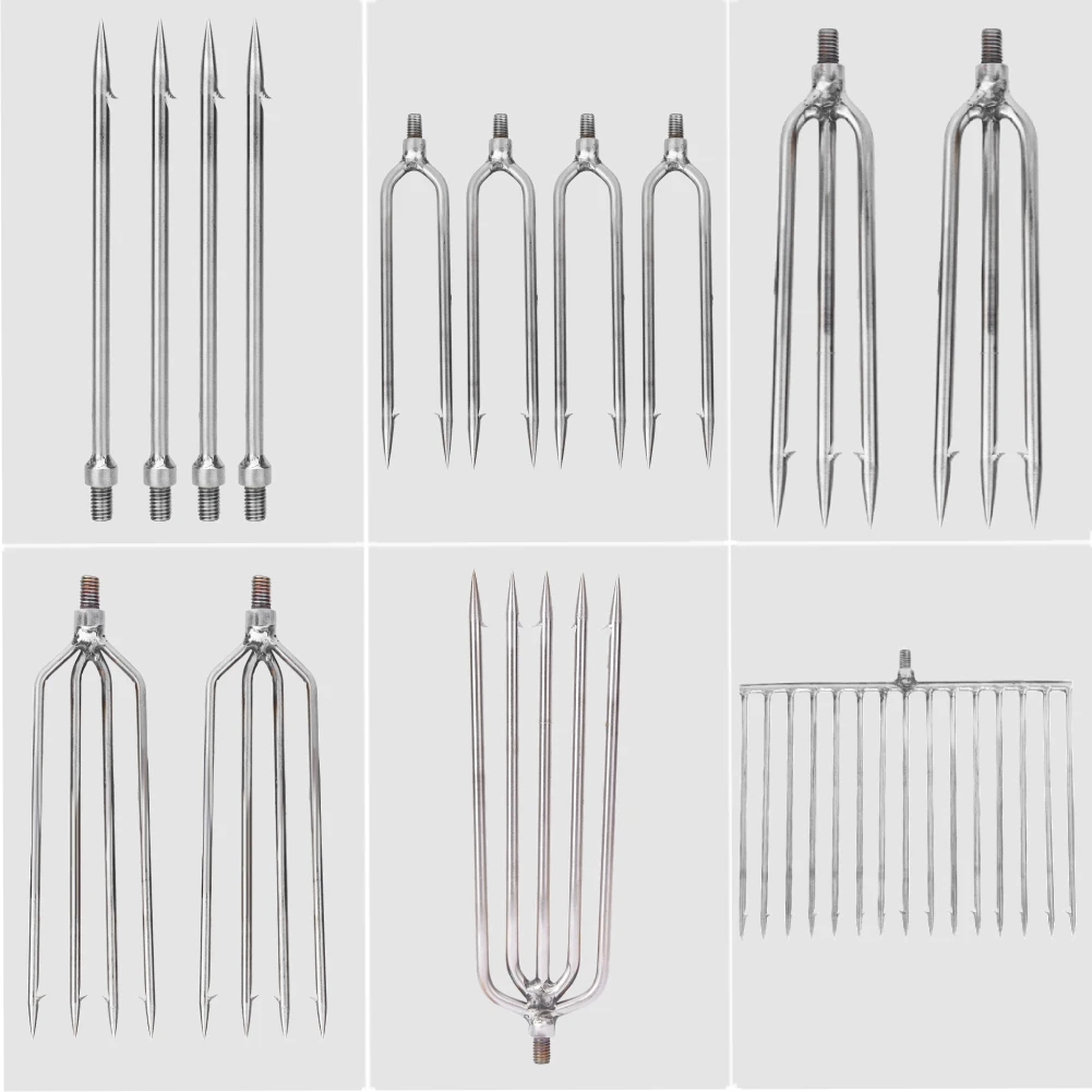 Fishing Fork Stainless Steel Harpoon 1 2 3 4 5 Prongs Fishing Spear ...