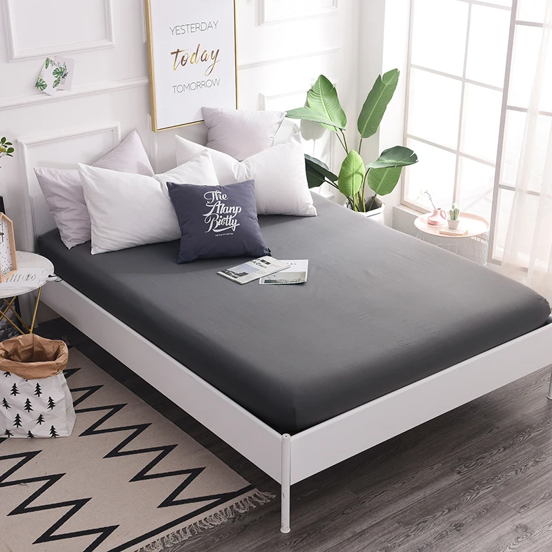 Cotton Fitted Sheet Quality Solid Color Bed Sheet Four Corners With ...
