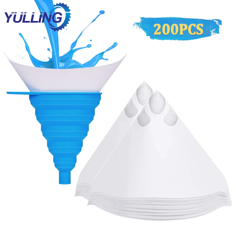 200 Pcs Filters Purifying Cup Micron Nylon Conical Paper 100 Mesh Paint ...