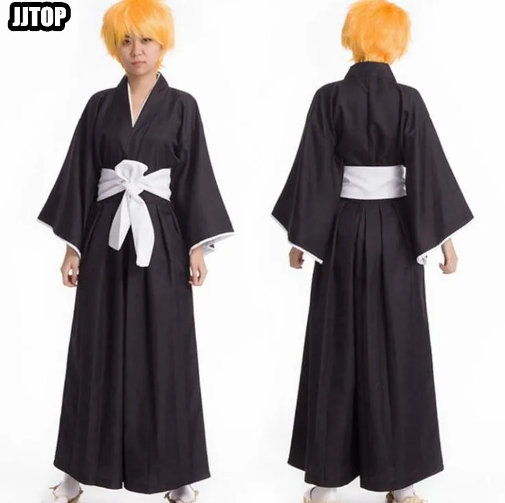 Anime Cosplay Costume Bleach Kurosaki Ichigo Robe Cloak Coat Free ...