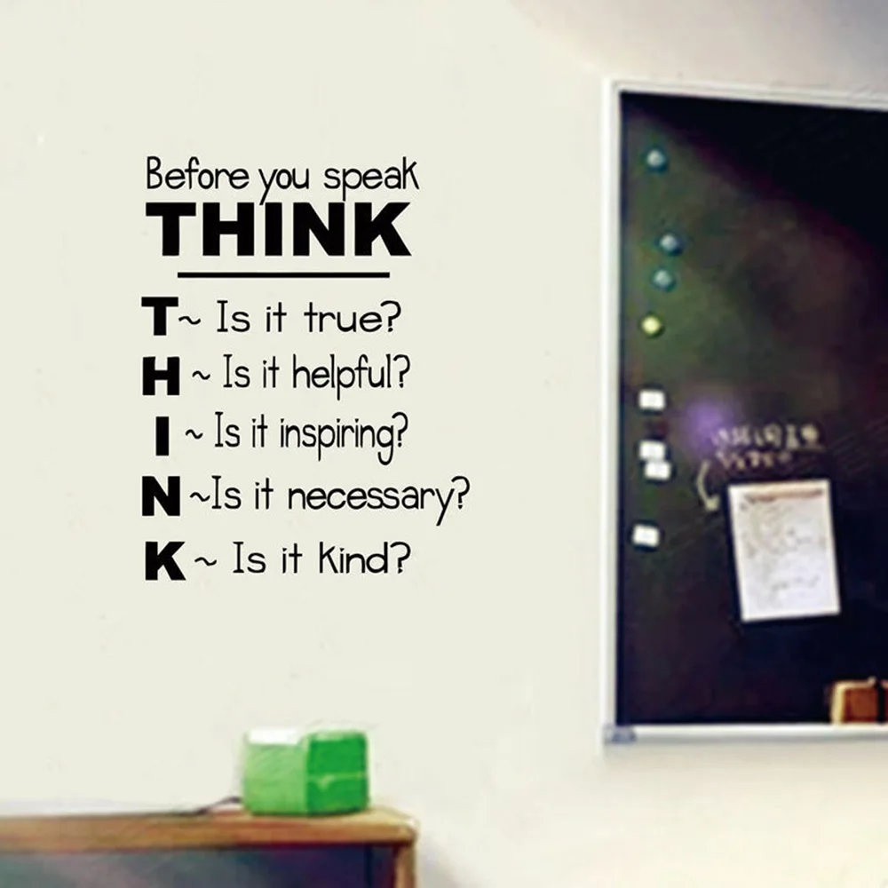 Classroom Wall Decals Think Before You Speak School Student ...