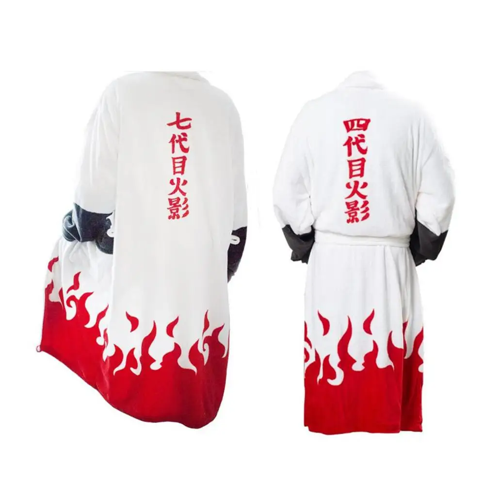 4th 7th Akatsuki Robe Anime Robe Cosplay Bathrobe Fleece Warm Nightgown ...