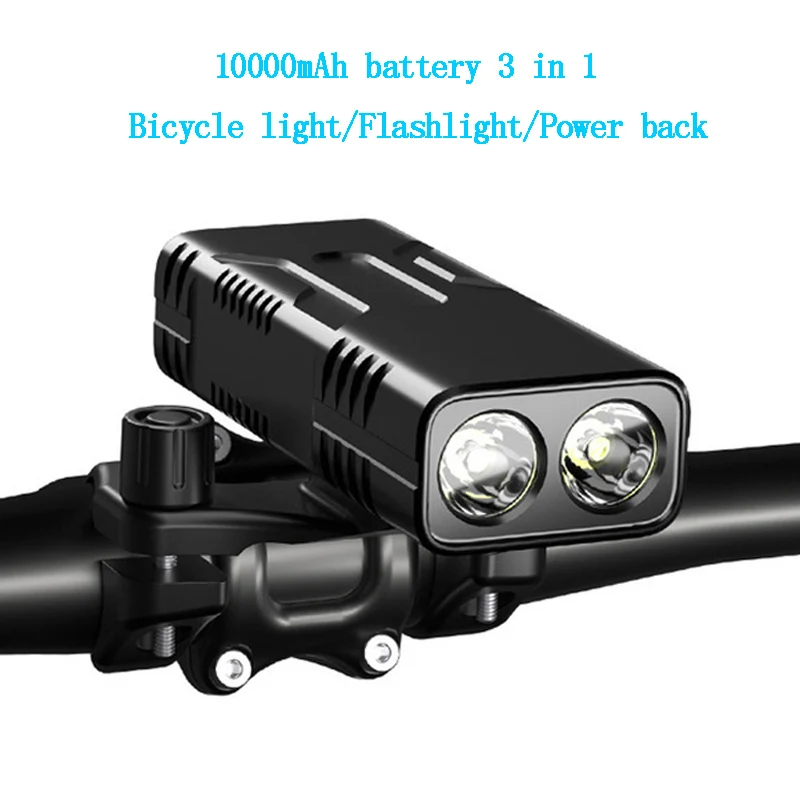 10000mAh Bicycle Light USB Rechargeable Lamp Bike Front Light Cycling ...